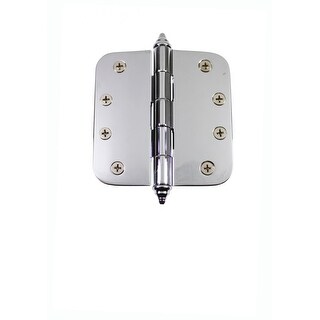 Chrome Plated Brass Cabinet Door Hinge 4 in with Removable Stainless Steel Radius Decor Tip Pins ...